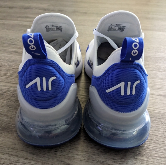 Nike | Shoes | Nike Air Max 27 Gold Mens Size 1 White Racer Blue | Poshmark